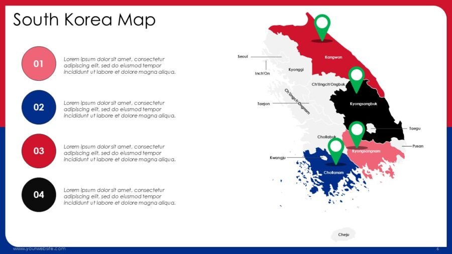 South Korea Map Presentation Templates And Google Slides