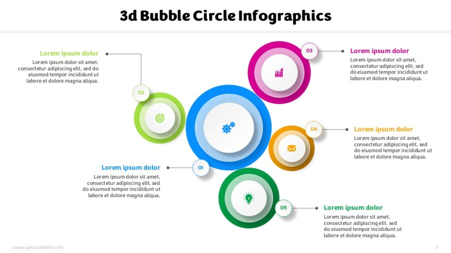 3d Bubble Infographics Powerpoint Template & Google Slides
