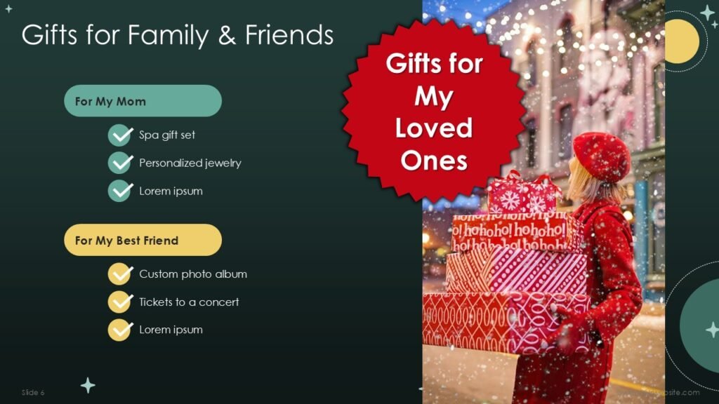 My Christmas Wishlist PowerPoint Template & Google Slides