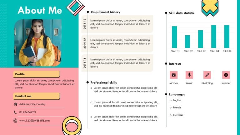 About Me Presentation Slide for Students PPT | SlidesBrain