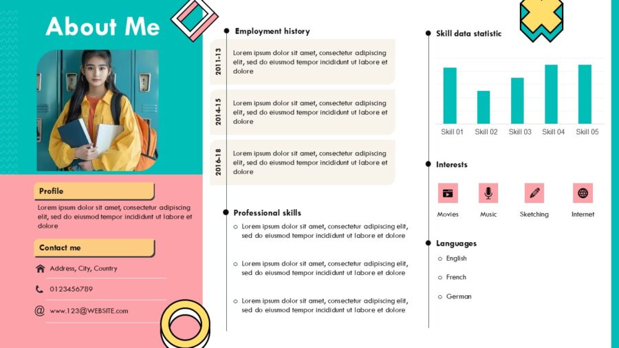 About Me Presentation Slide for Students PPT | SlidesBrain