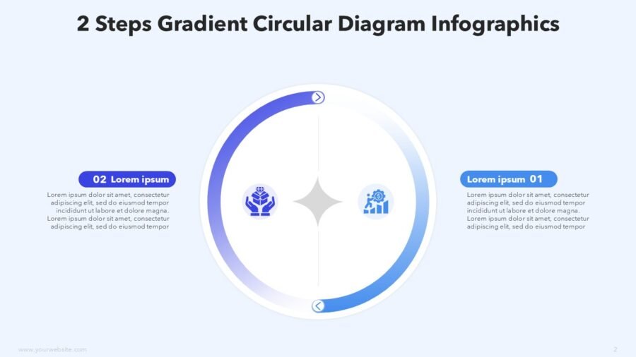 Gradient Circular Diagram Steps 2 to 10 Infographics PowerPoint Templates