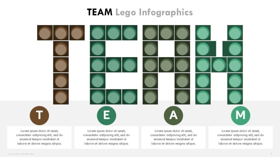 Lego 4 Letters Infographics PowerPoint and Google Slides