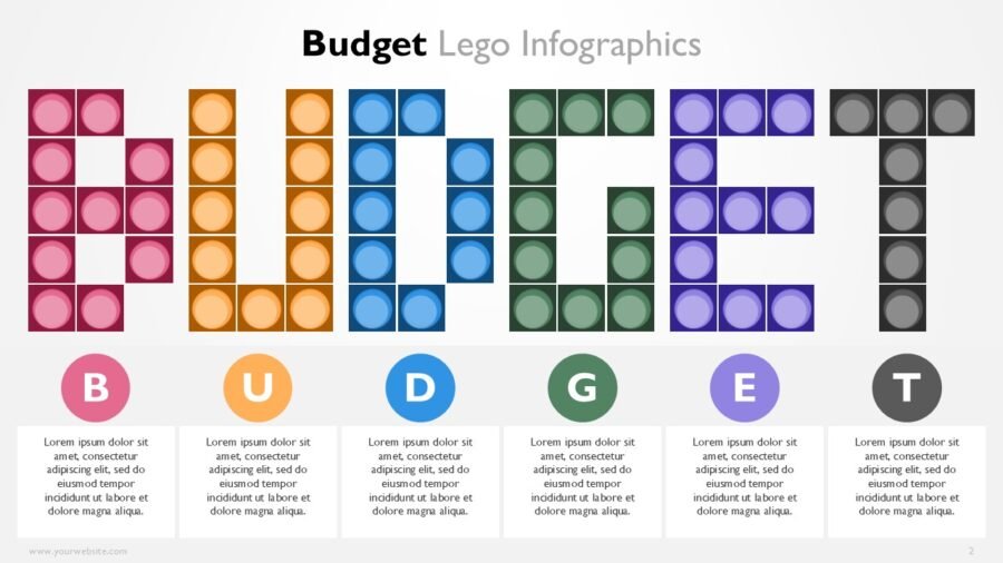Lego 6 Letters Infographics PowerPoint and Google Slides