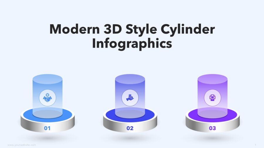 Modern 3D Style Cylinder Infographics PowerPoint and Google Slides ...