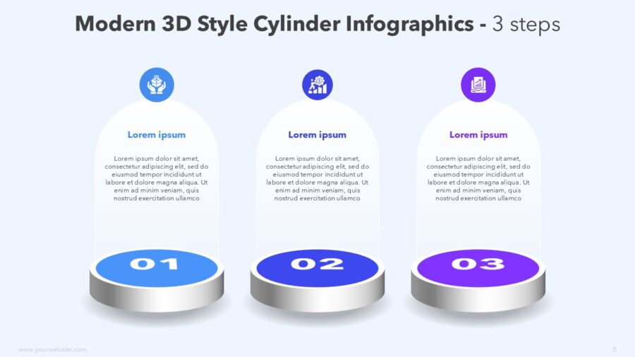 Modern 3D Style Cylinder Infographics PowerPoint and Google Slides ...