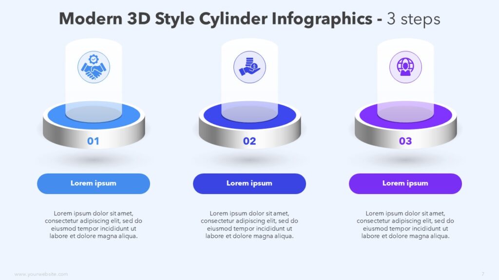 Modern 3D Style Cylinder Infographics PowerPoint and Google Slides ...
