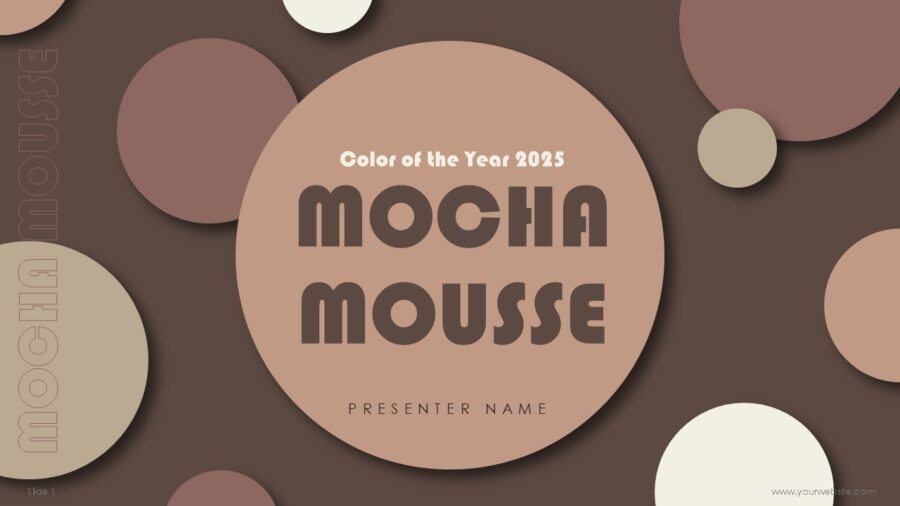 Modern Abstract Color of the Year 2025 Mocha Mousse PowerPoint Template ...