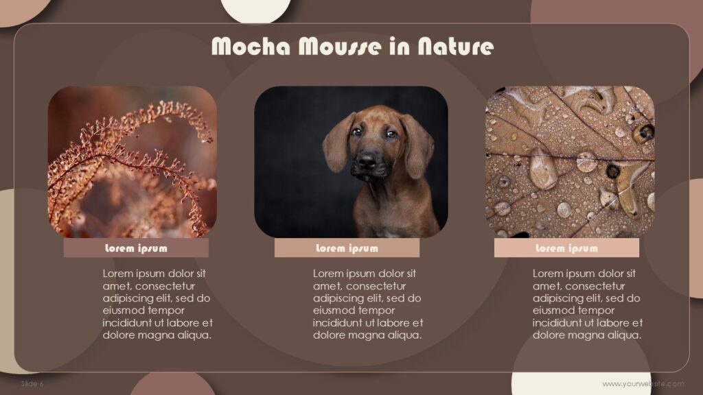 Modern Abstract Color of the Year 2025 Mocha Mousse PowerPoint Template ...