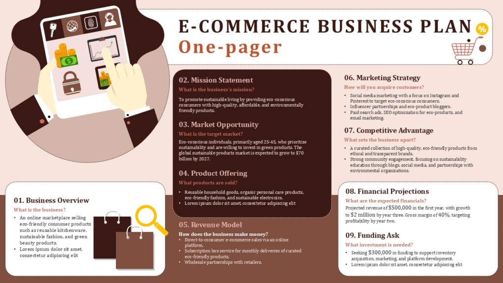Retail Ecommerce One Pager Business Proposal Slide Presentation Template