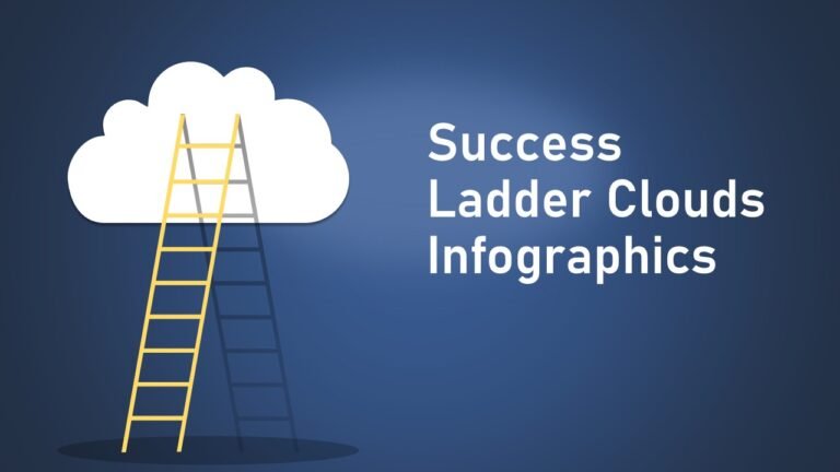 Success Ladder Clouds Infographics PowerPoint Templates