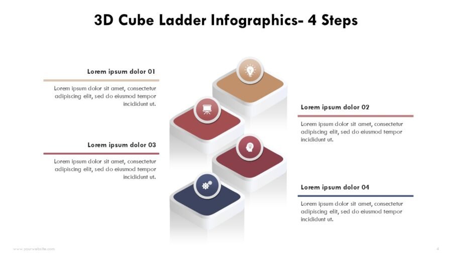 3D Ladder Steps 2 to 10 PowerPoint Infographics Templates