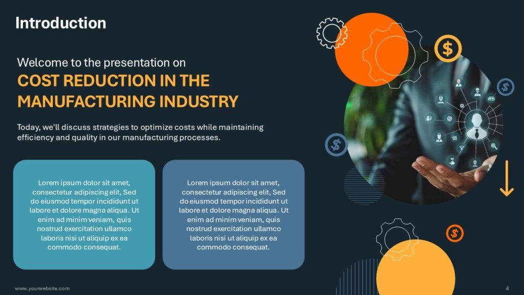 Cost Reduction Strategies for Manufacturing Industry Presentation Template