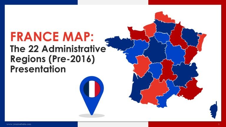 France Map 22 Administrative Regions Presentation Templates