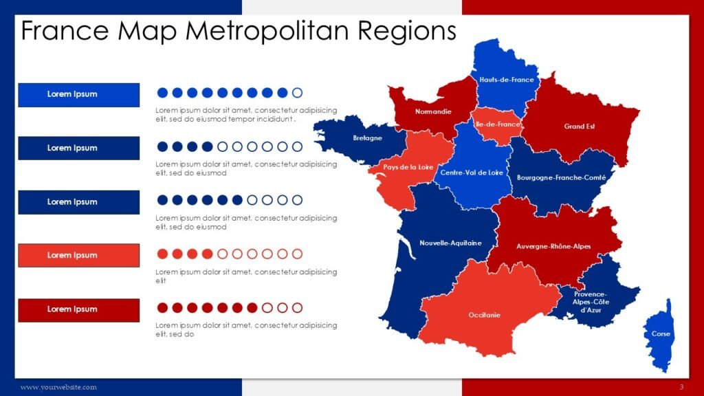 France Map Metropolitan 13 Regions Presentation