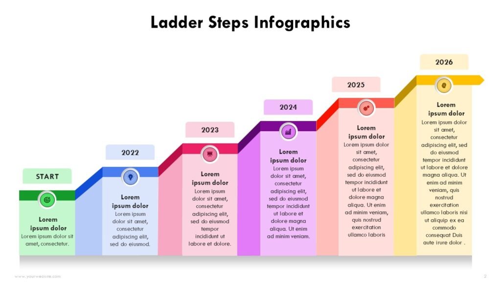 Ladder Steps PowerPoint Infographics Templates