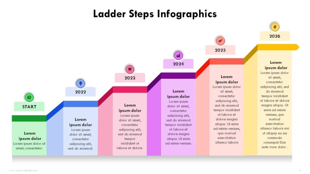Ladder Steps PowerPoint Infographics Templates