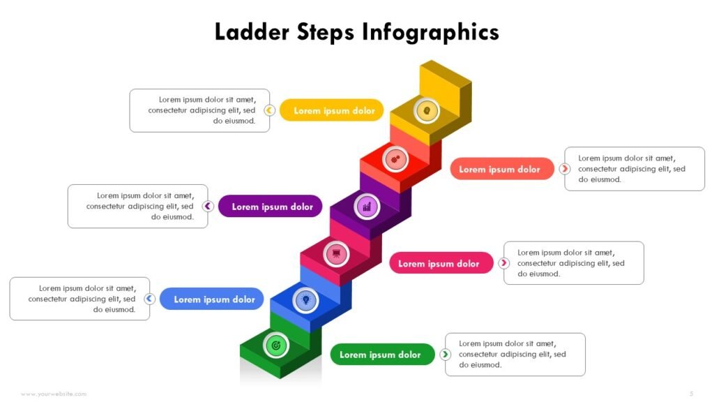 Ladder Steps PowerPoint Infographics Templates