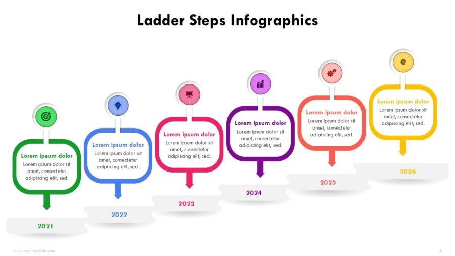 Ladder Steps PowerPoint Infographics Templates