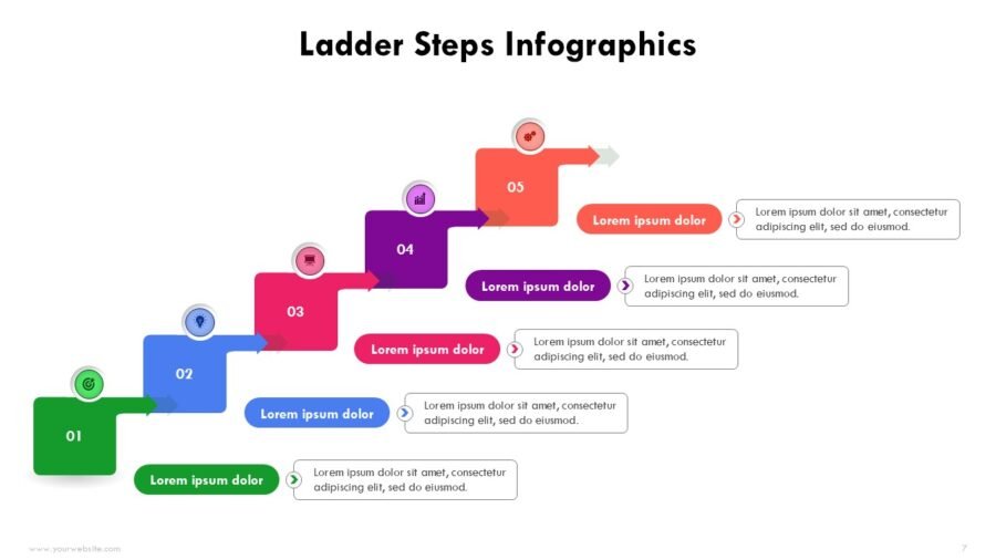 Ladder Steps PowerPoint Infographics Templates