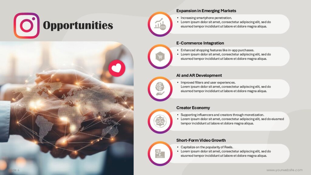 Instagram Marketing SWOT Analysis Presentation Templates