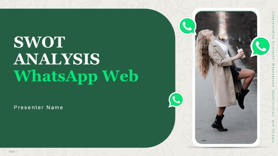 Editable WhatsApp Web SWOT Analysis PowerPoint Templates