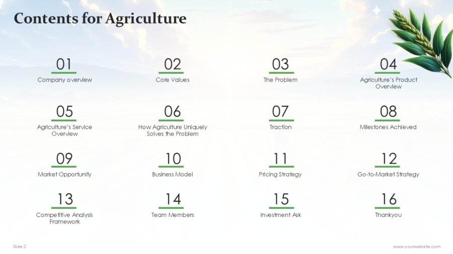 Agriculture Pitch Deck Presentation Template