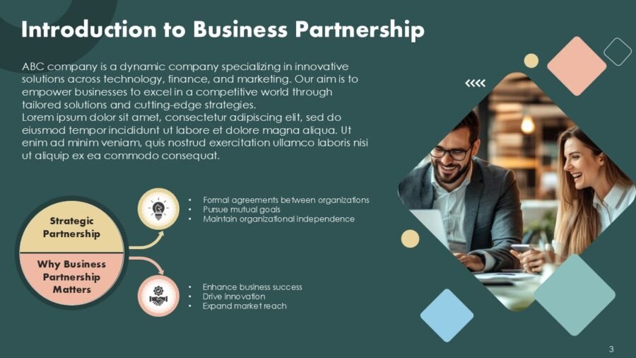 Business Partnership Presentation Template | SlidesBrain