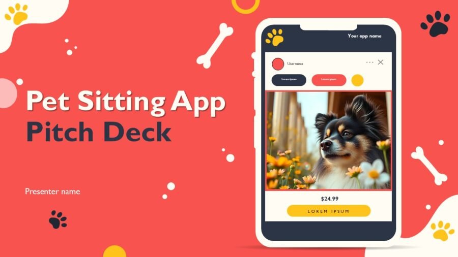 Pet Sitting App Pitch Deck Presentation Templates