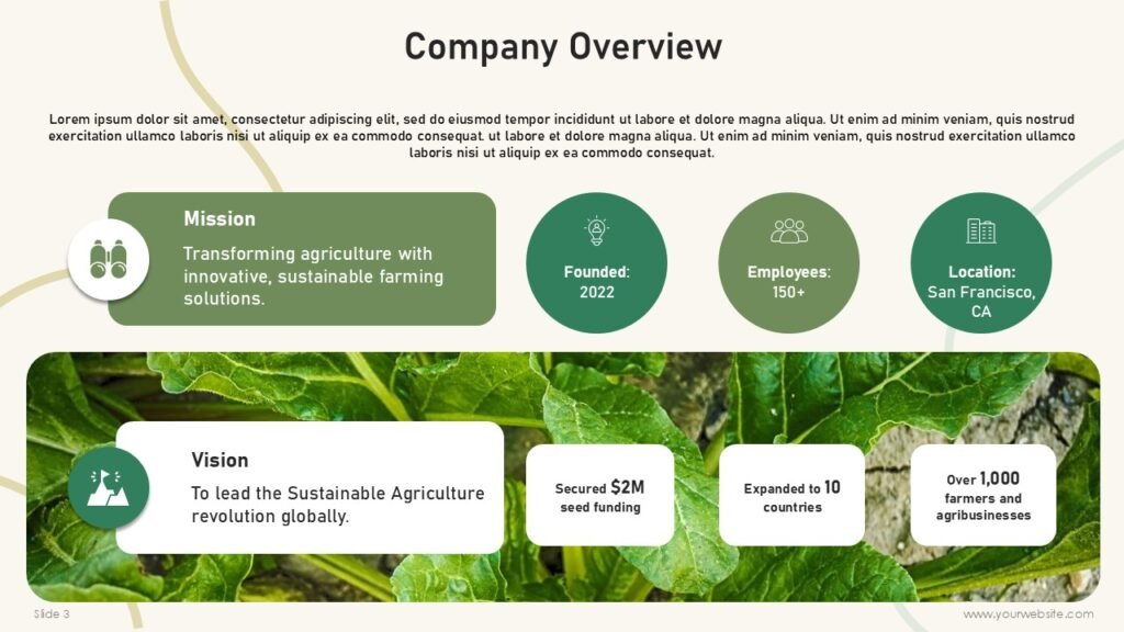 Sustainable Agriculture Project Proposal Presentation Template