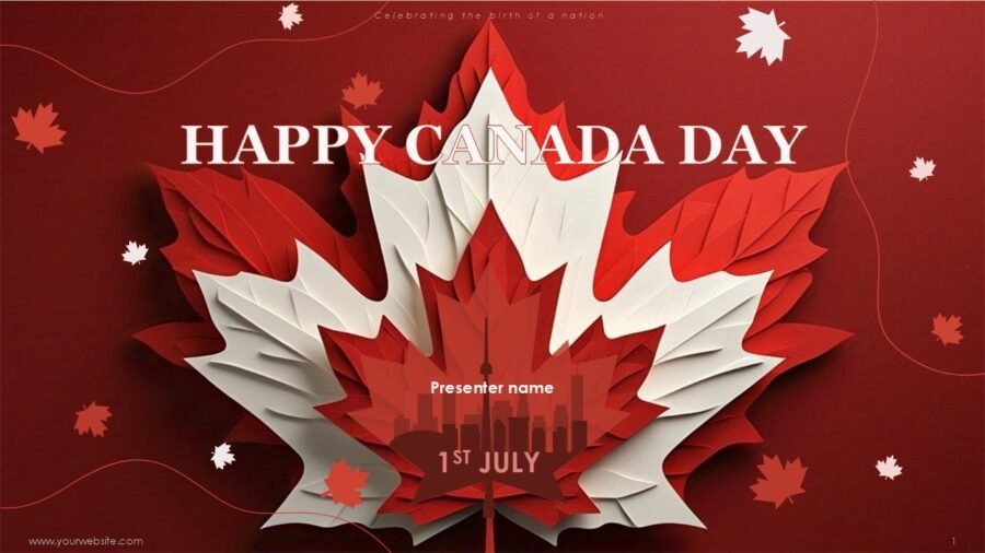 Happy Canada Day July 1st Independence PowerPoint Template