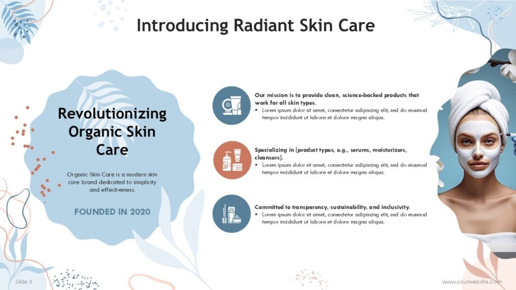 Skin Care Brand Organic Pitch Deck Presentation Template