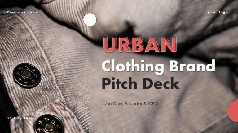 Urban Clothing Brand Pitch Deck Templates