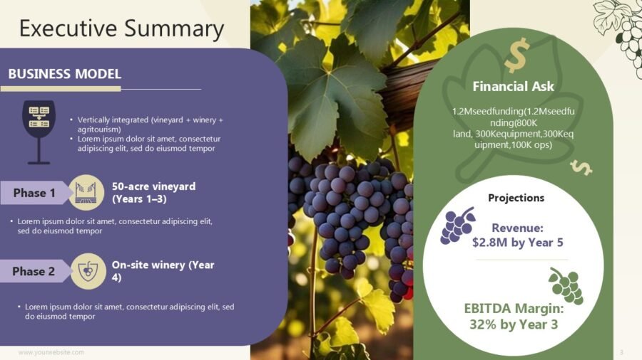 Premium Grape Vine Farming Business Plan Presentation Template ...
