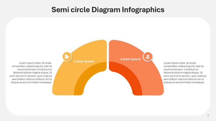 Semi circle Diagram Steps 2 to 8 Infographics Presentation