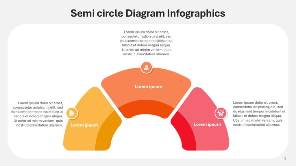 Semi circle Diagram Steps 2 to 8 Infographics Presentation