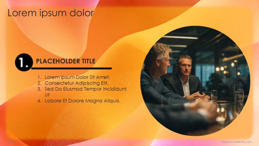 Free Orange Waves Digital Marketing PowerPoint Template