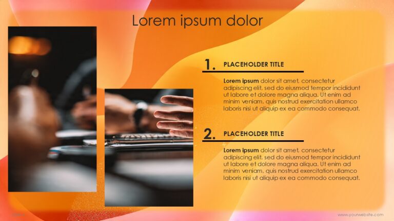 Free Orange Waves Digital Marketing PowerPoint Template