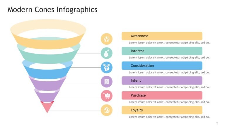 Modern Cones PPT Infographics – Creative Slide Templates