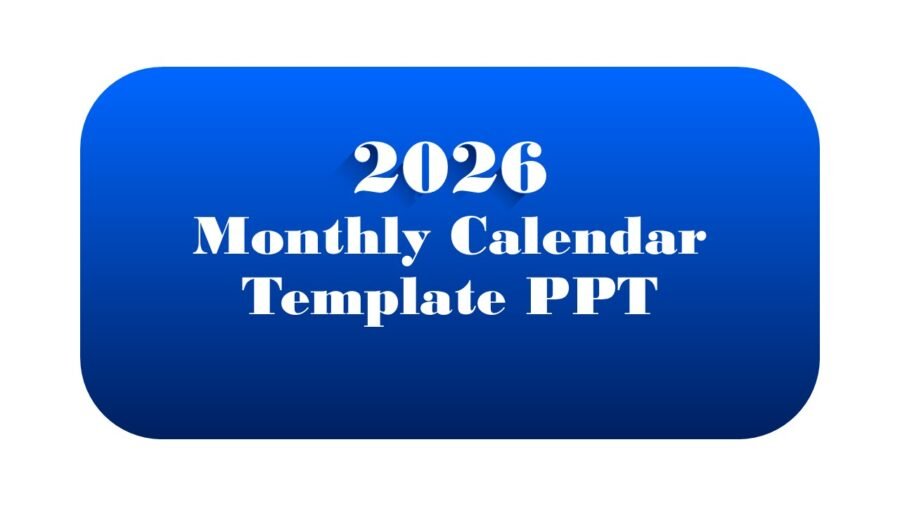 2026 Monthly Calendar Template PPT PowerPoint Infographics Design