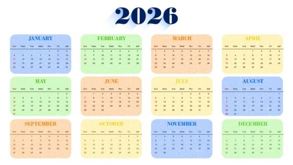 Colorful 2026 Monthly Calendar Template PPT PowerPoint Infographics ...