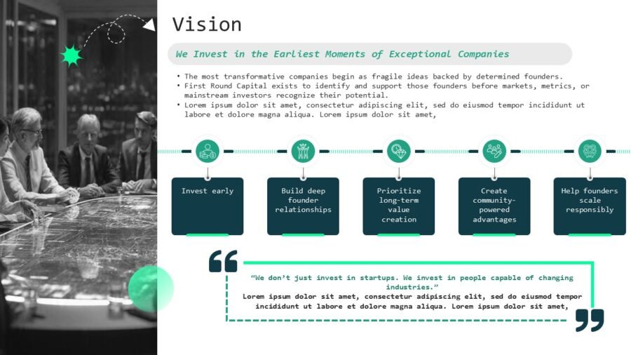 First Round Capital Startup Funding Pitch Deck Template Google Slides